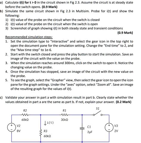 SOLVED Detailed Solution Calculate I T For T 0 In The Circuit Shown In Fig 2 3 Assume The