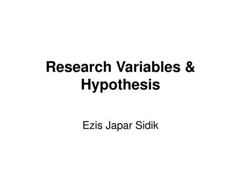 PPT Research Variables Hypothesis PowerPoint Presentation Free Download ID