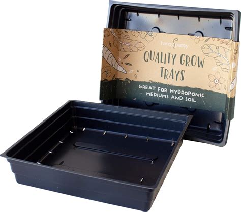 5 Pack Of Durable Black Plastic Wheatgrass Growing Trays With Holes 10x10x2 Gardening