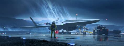 Download Futuristic Sci Fi Aircraft Hd Wallpaper By Piotr Kupsc