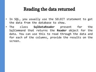 Asp Net Database Connectivity Presentation Pptx