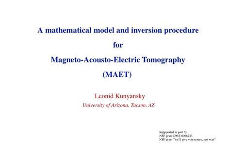 Ppt A Mathematical Model And Inversion Procedure For Powerpoint