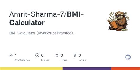 GitHub Amrit Sharma 7 BMI Calculator BMI Calculator JavaScript