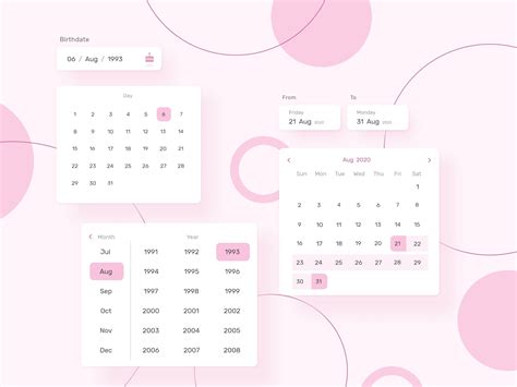 Minimal Date Picker Component Redesigned UX By Sandhya On Dribbble