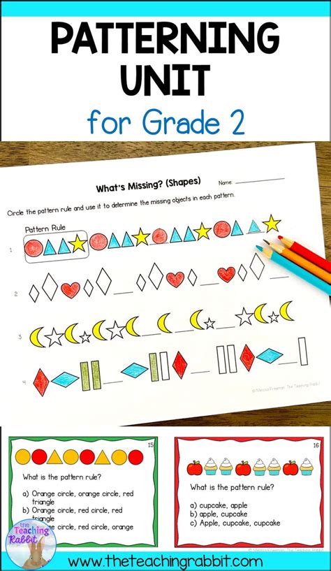 Patterning Unit Shape And Number Patterns Worksheets Grade 2 Math Ontario 2nd Grade Math Math