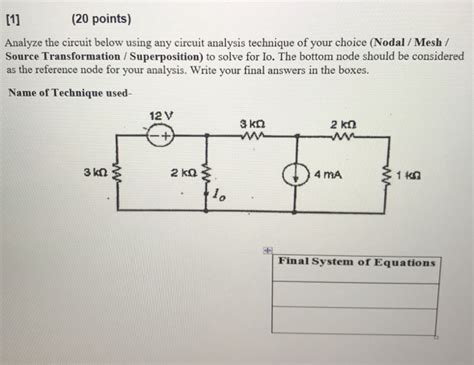 Solved Points Analyze The Circuit Below Using Any Chegg
