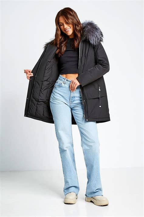 Зимова Парка з хутром чорнобурки купити дівчатам Uk