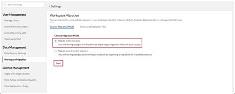 Migration Zoho Analytics On Premise