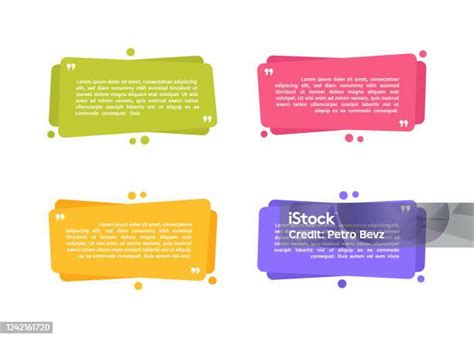 슈퍼 다른 모양 기하학적 문자 메시지 상자를 설정합니다 따옴표와 텍스트에 대한 색추도자입니다 현대 플랫 스타일 벡터 일러스트레이션 Brand Name Online