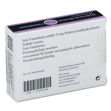Hydroxyzin Bluefish 25 Mg 20 St Mit Dem E Rezept Kaufen Shop Apotheke