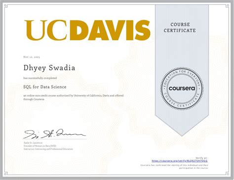 Dhyey Swadia On Linkedin Datascience Coursera Sql