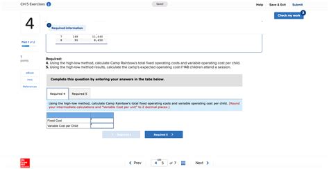 solved ch 5 exercises a saved help save and exit submit check