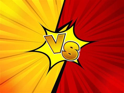 하프톤이 있는 플랫 만화 스타일 배경 디자인에서 대 문자 싸움 프리미엄 벡터