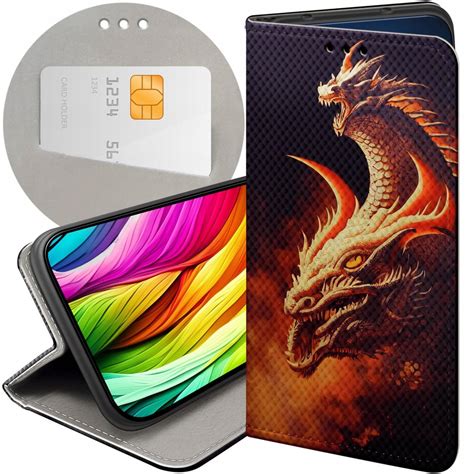 ETUI Z KLAPKĄ DO XIAOMI MI LITE G G WZORY SMOKI DRAGON TANIEC SMOKÓW Xiaomi Sklep