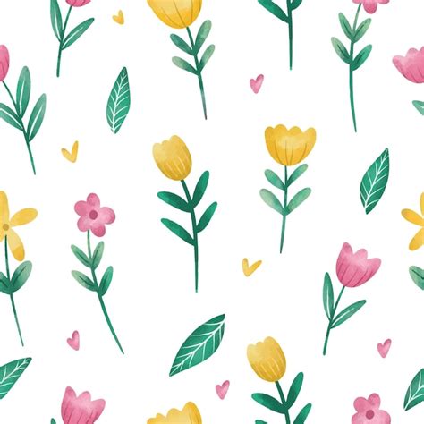 Premium Vector Floral And Heart Shape Pattern