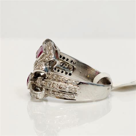 2 Pear Shaped Red Ruby Bypass Ring For Sale At 1stdibs