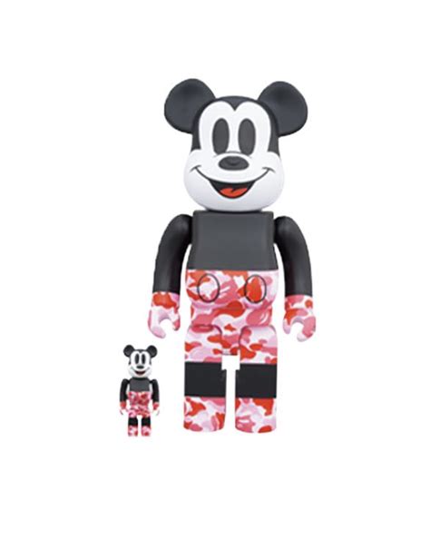 Pink Bape Mickey Mouse Bearbrick Sealed 400 And 100 Hobbies And Toys