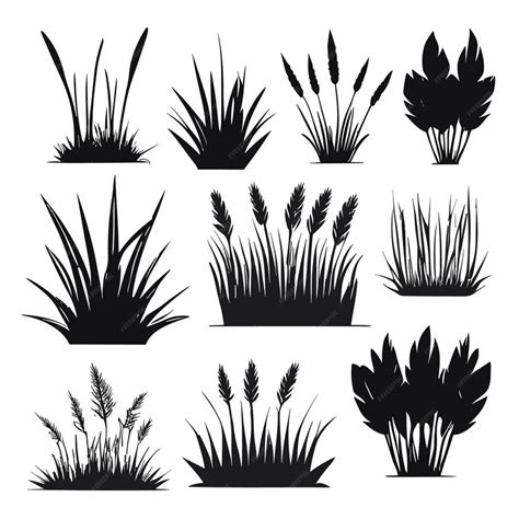 Premium Vector Grass Vector Art Design Set