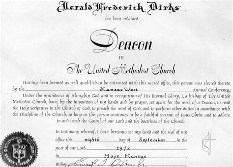 Bishop Consecration Certificate