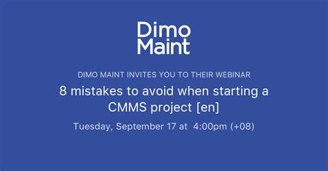 8 Mistakes To Avoid When Starting A Cmms Project En Dimo Maint