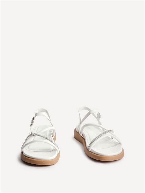 Buy Linzi Nude Spark Diamante Strappy Flat Sandals From Next Belgium