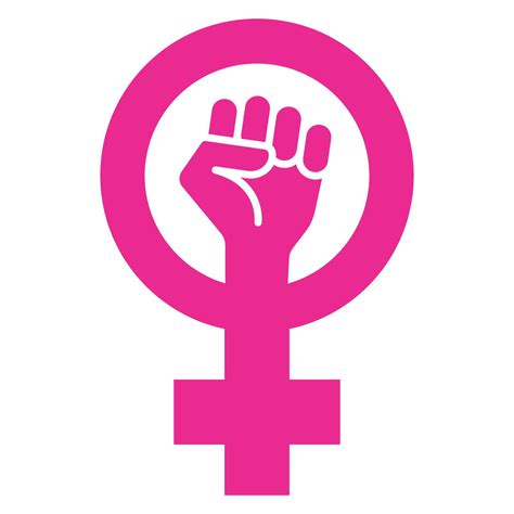 Pink Feminism Icon Girls Power Symbol Fight For Your Rights Sign