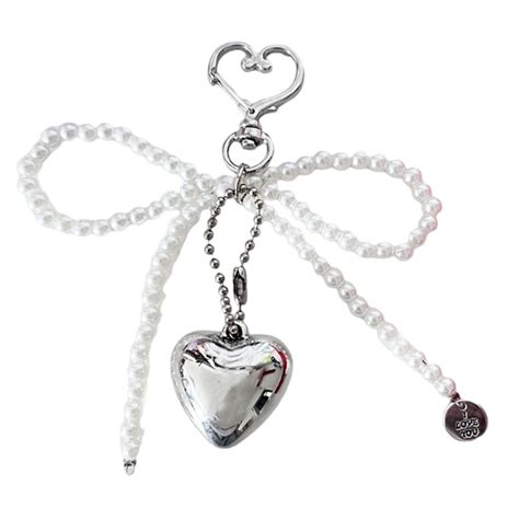 Fenohrefe Versatile Fashion Key Chain Accessory Trendy Heart Bowknot