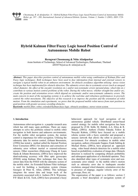 pdf hybrid kalman filter fuzzy logic based position control of