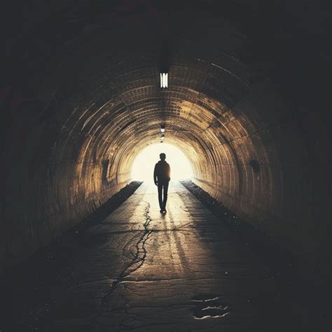 Free Tunnel Silhouette Walk Image Silhouette Tunnel Light