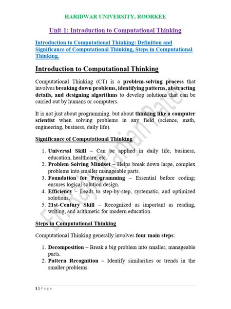 Introduction To Computational Thinking Pdf Computer Programming