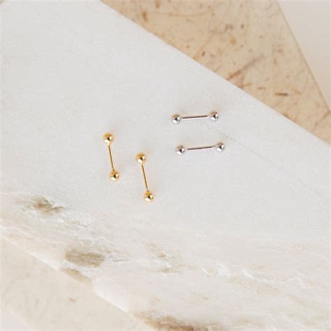 Nora Duo Ball Stud Earrings In 18k Gold Caitlyn Minimalist