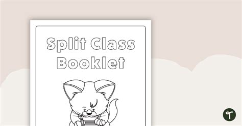Split Classfast Finisher Booklet Front Cover Cat At Desk Teach Starter