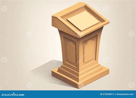 Template For A Blank Wooden Lectern Including An Example Stock