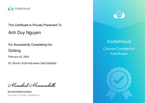 Golang Certificate Kodekloud