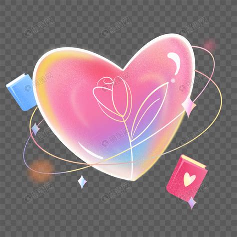 발렌타인 데이 화려한 하트 장식 Png 일러스트 무료 다운로드 Lovepik