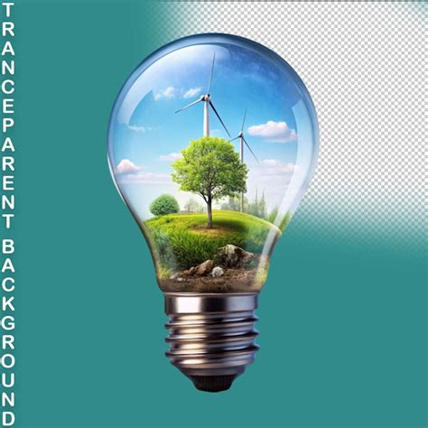 Premium PSD Light Bulb With Tree Inside On Transparent Background