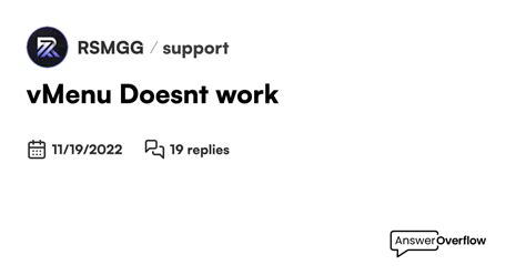 Vmenu Doesnt Work Rsmgg