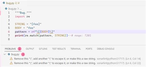 False Positive S1717 With Raw F Strings Report False Positive False