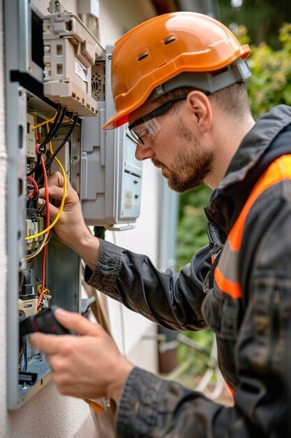 An Electrician At Work On Switches And Sockets Of A Reside Premium Ai Generated Image