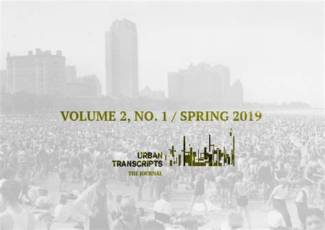 Back Issues The Urban Transcripts Journal