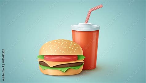 햄버거 콜라 감자튀김 패스트푸드 정크푸드 음식 간식 그래픽 백터 이미지 자료 배경화면 Stock Illustration Adobe Stock