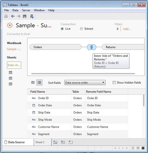 Tableau 数据连接