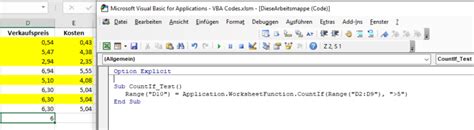 Vba Funktionen Countif Und Countifs Automate Excel