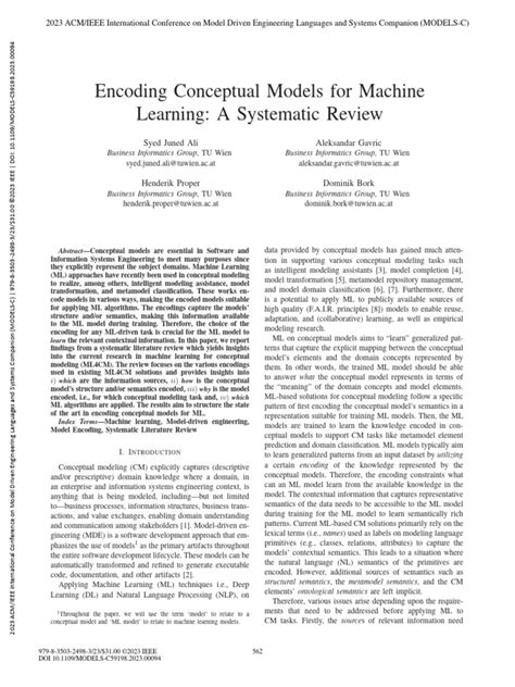 Encodingconceptualmodelsformachinelearningasystematicreview