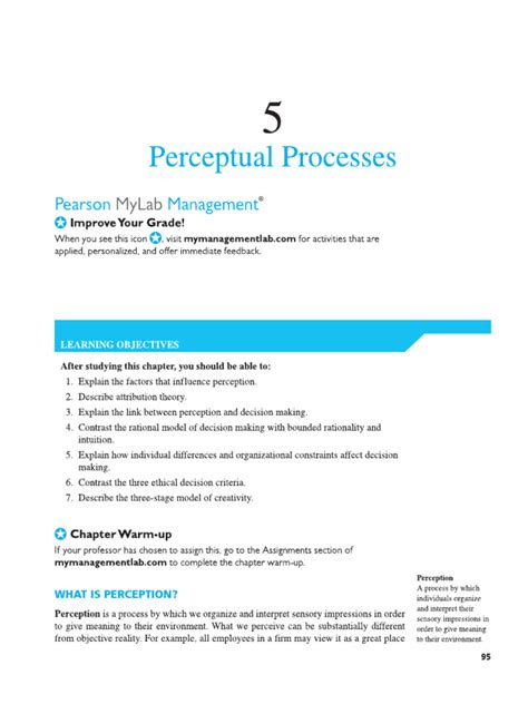 Reading Chapter 5 Perceptual Processes Pdf Decision Making