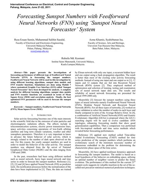 Pdf Forecasting Sunspot Numbers With Recurrent Neural Networks Rnn Using Sunspot Neural