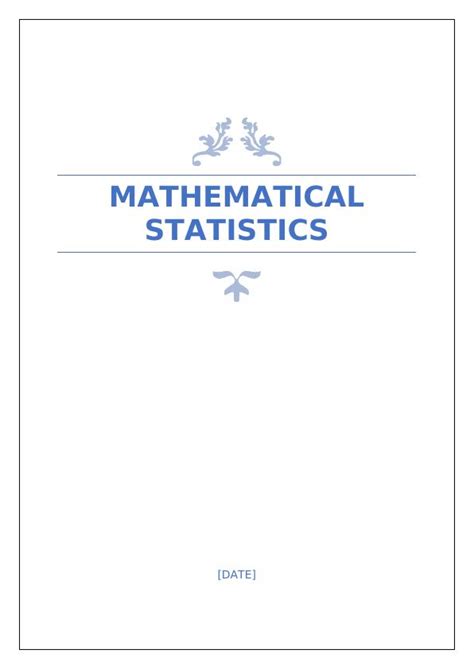 mathematical statistics assignment report