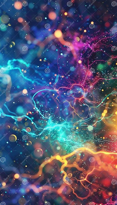 Vibrant Artistic Visualization Of Interconnected Neurons Symbolizing Neural Networks And Data