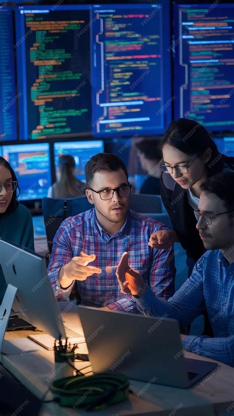 Coders Discussing About Source Code Compiling Discovers Errors And Asks