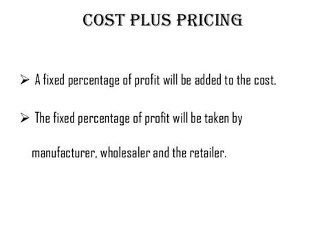 Cost Based Pricing